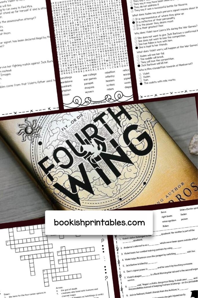50 Fourth Wing Trivia Questions: Printable Worksheets - Bookish Printables