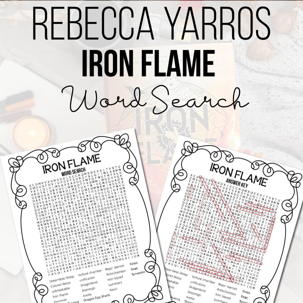 Iron Flame Word Search - Bookish Printables