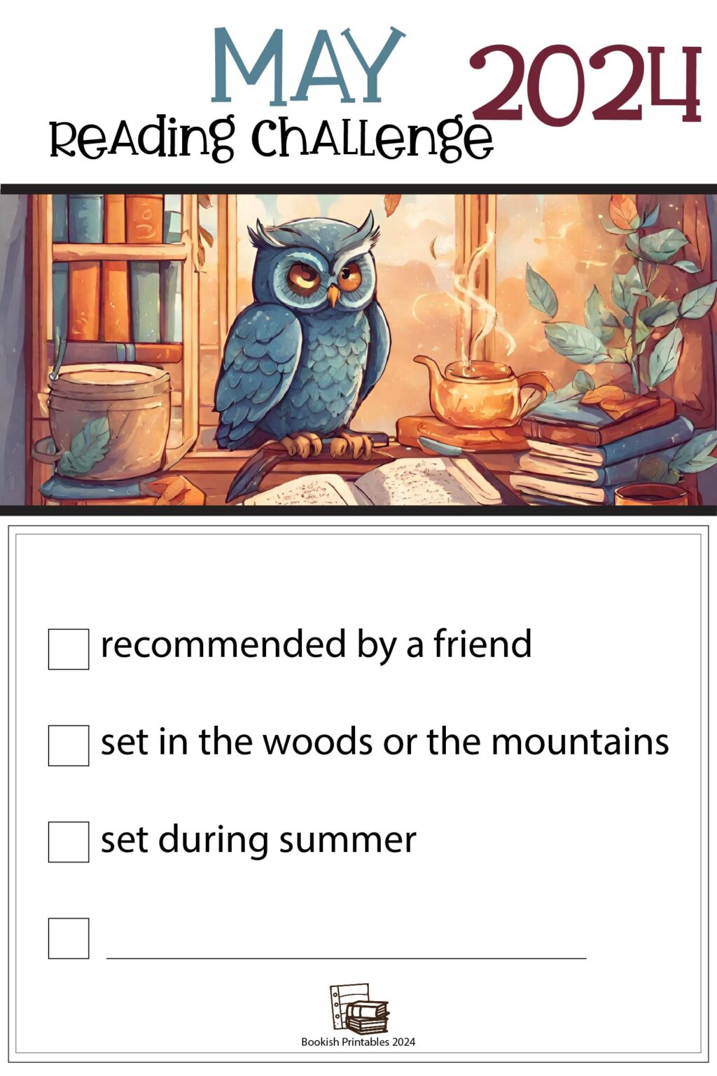 52 Prompts for Your Yearly Reading Challenge: Printable PDFs - Bookish ...