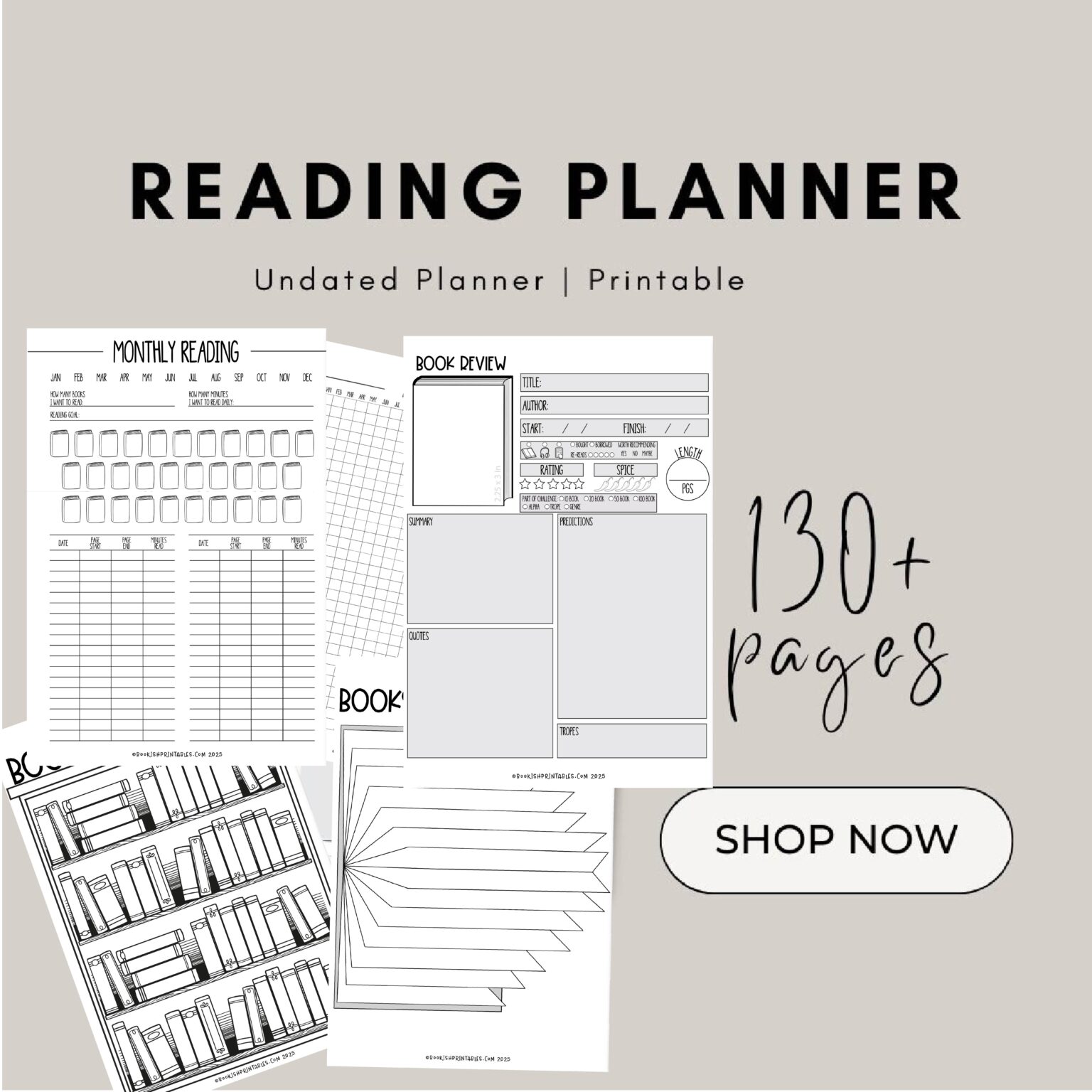 100 Book Reading Journal Printable Bookish Printables