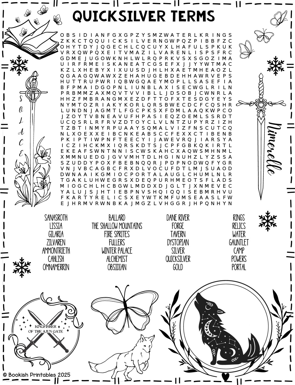 Trivia and Puzzles for Quicksilver by Callie Hart - Bookish Printables