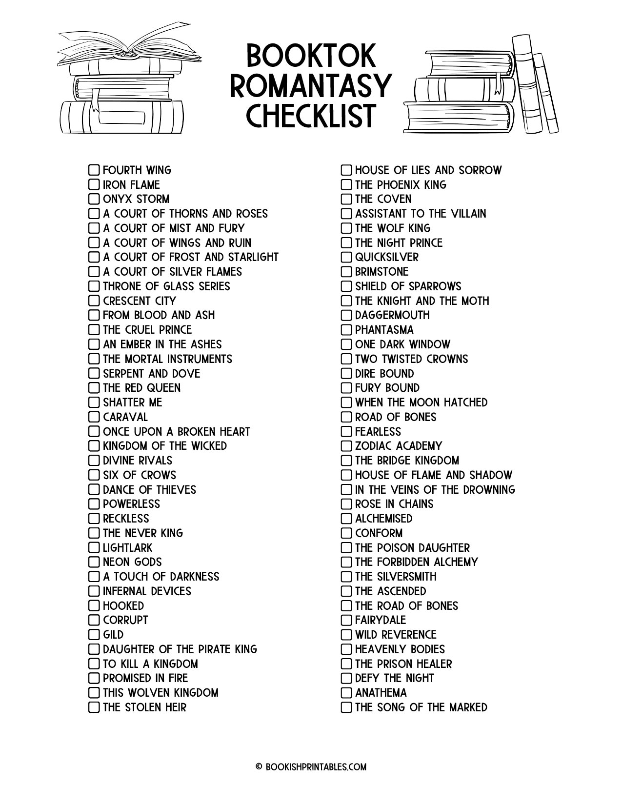 The Ultimate BookTok Romantasy Checklist: 65+ Books Every Fan Needs to ...
